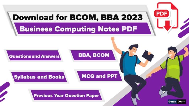 2023] Business Computing Notes PDF | BCOM and BBA