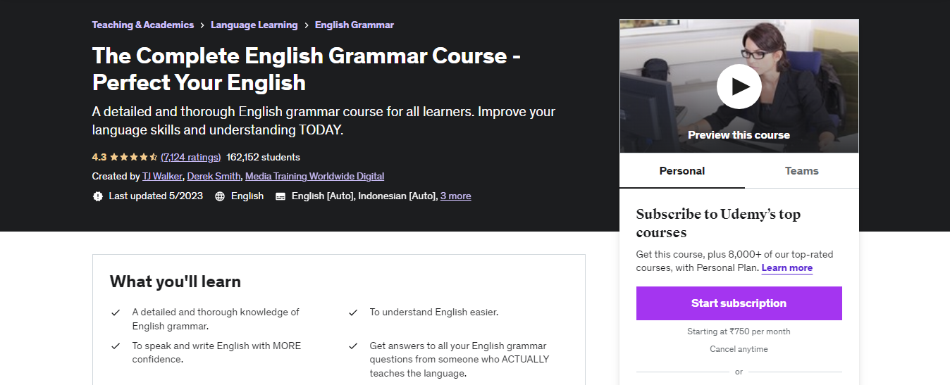10 Best English Grammar Courses Online & Certification[2023]